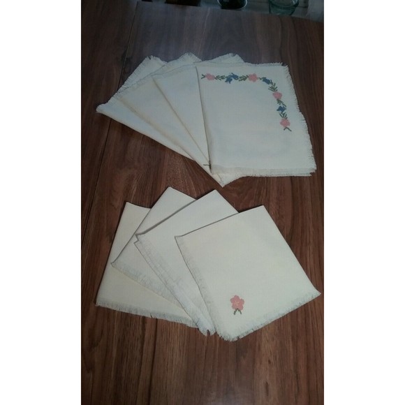Kitchen | Vintage Set Of 4 Placemats And Napkins Floral Embroidery ...